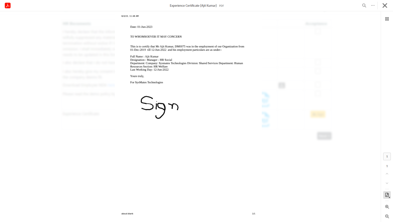 Employee Letters | HRMates Help